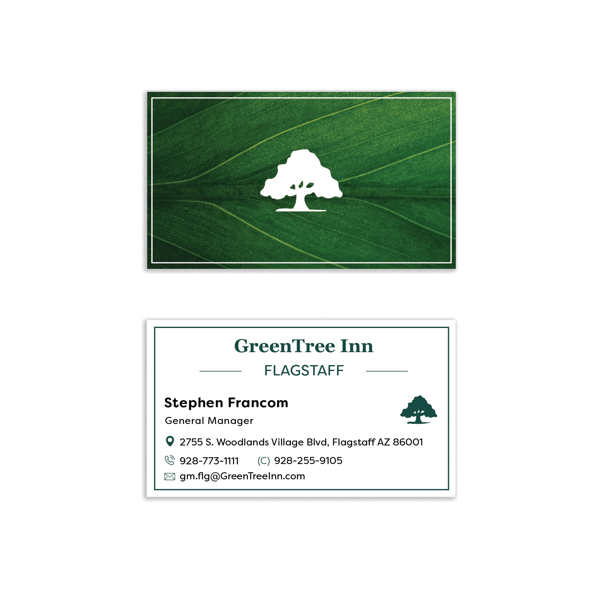 Greentree Inn Flagstaff Business Cards