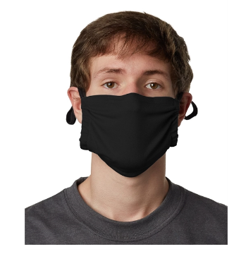 Hanes Reusable 3-Ply 100% Cotton Black Face Masks (Pack of 10)