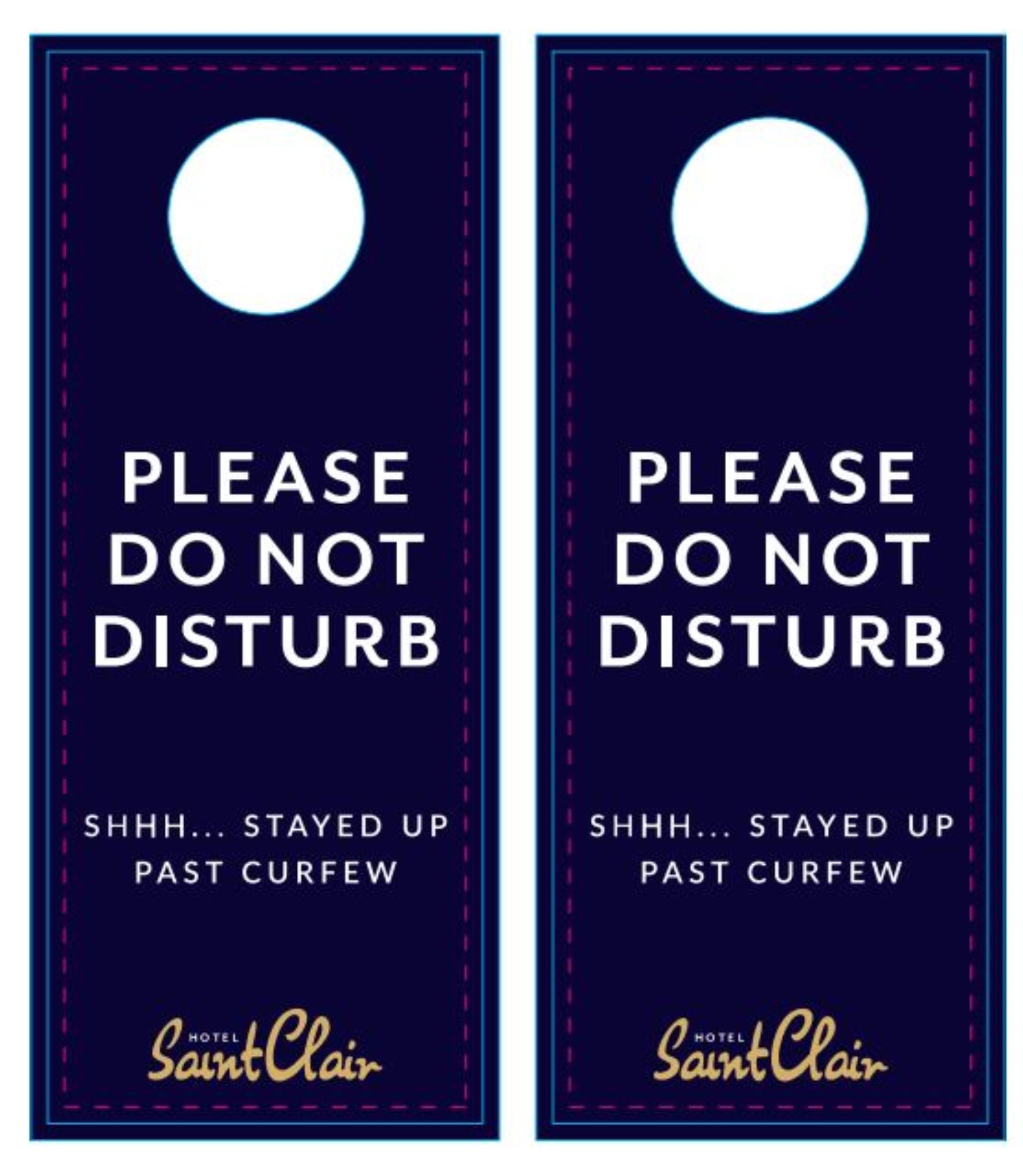Hotel Saint Clair Custom DND Signs
